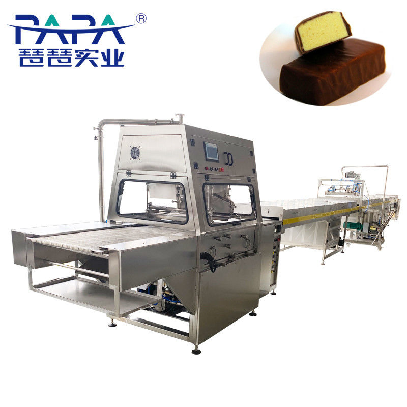 Wafer Chocolate Enrobing Machine With Cooling Tunnel Chocolate Enrobing ...